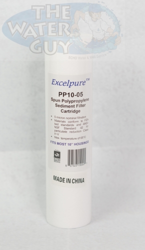 Waterite's Excelpure 9 7/8" x 2.5" Spun Polypropylene Filter- 5 Micron