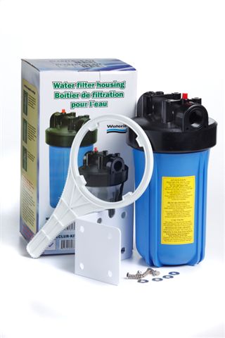 Waterite Big Blue 10" Water Filter Housing Kit & Black # HL101LBUR-KIT ...